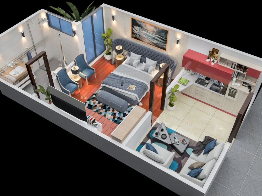 Photorealistic interior&exterior,Floor plan Rendering | Upwork