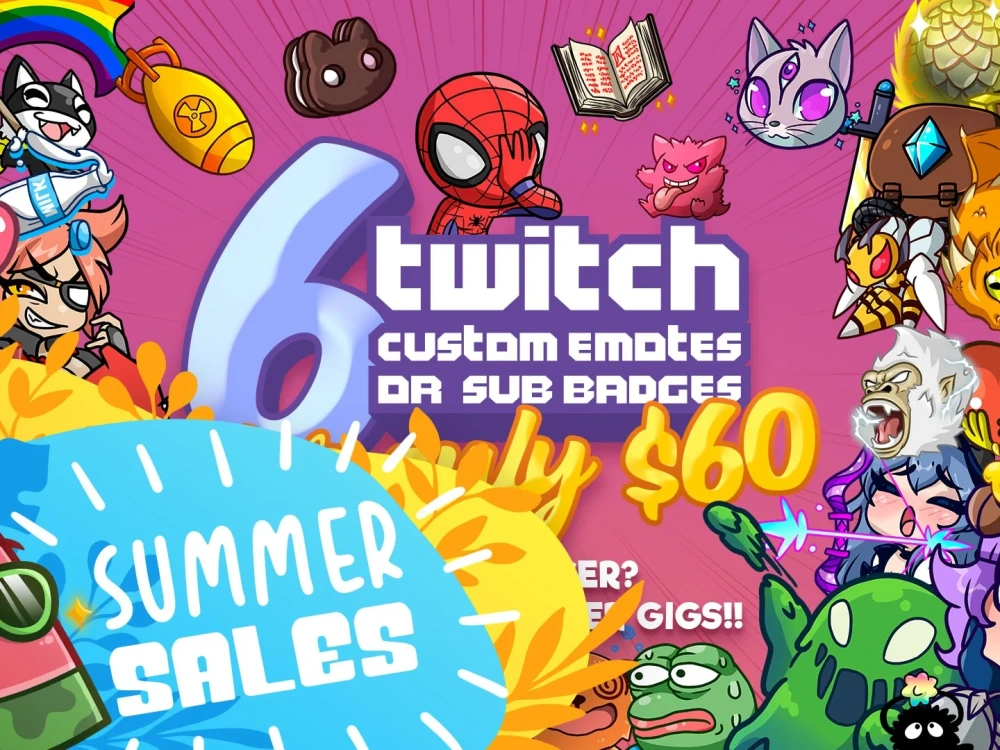 Amazing twitch emotes and sub badges in bulk for you | Upwork