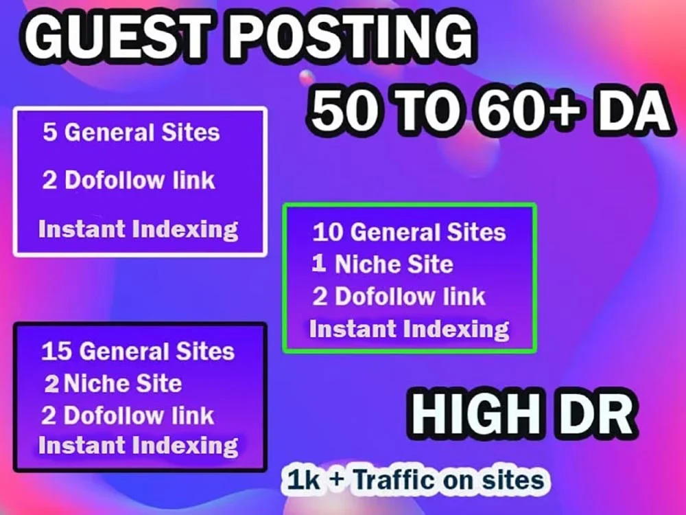 50+ | 60+ DA Guest Posts Do-follow Link | Upwork
