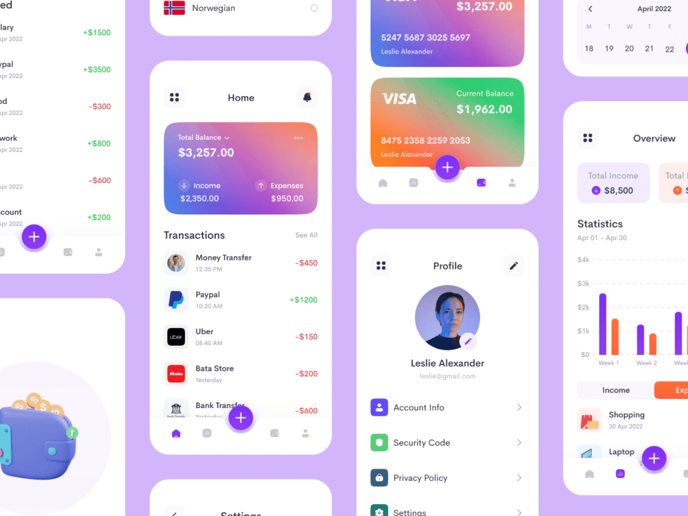 Modern mobile app ui ux design for ios and android by Figma | Upwork