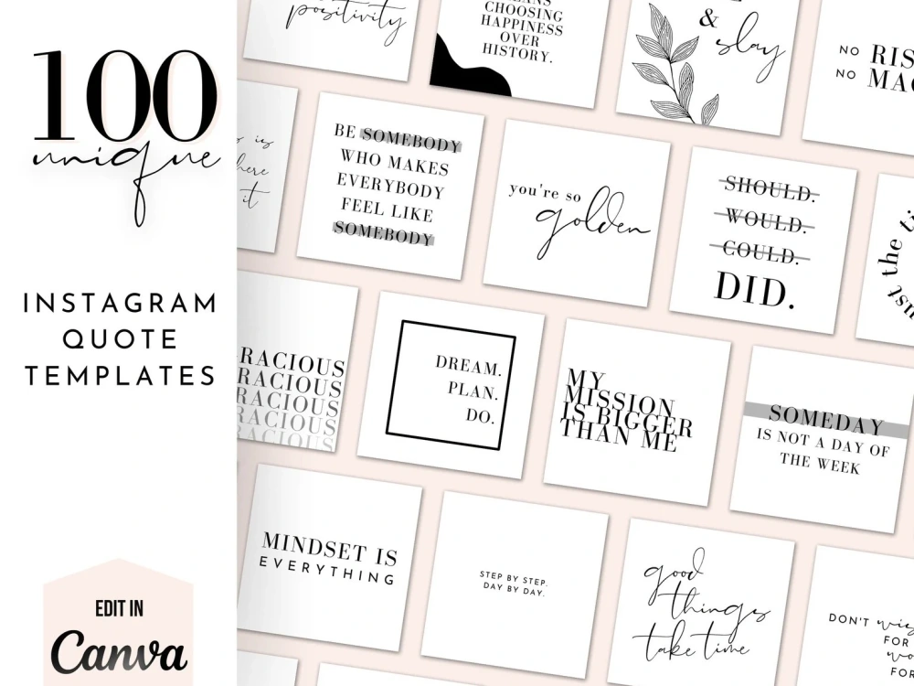 200 Instagram Inspirational quote templates editable in Canva | Upwork
