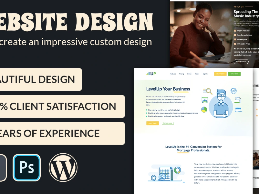Eye-catching conversion-optimized website UI design, landing page in figma | Upwork