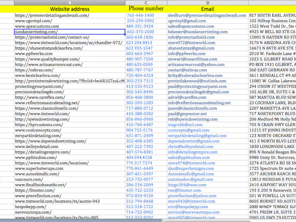 A list of c level contacts for your business and data entry | Upwork