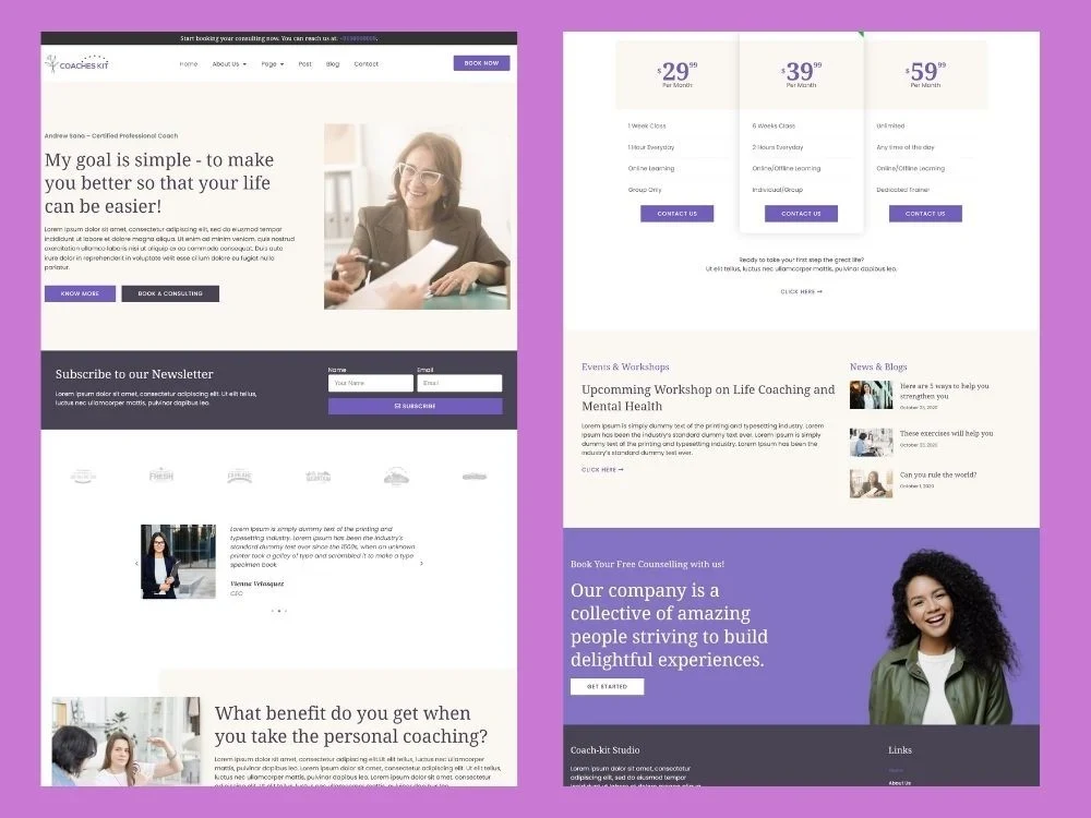 Life coaching website/landing page with appointment booking for ...