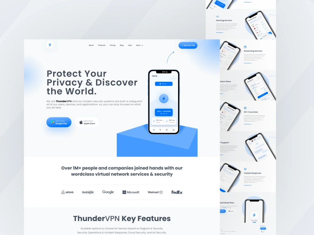 Modern & Responsive Landing Page Website UI design | Figma | XD | Upwork
