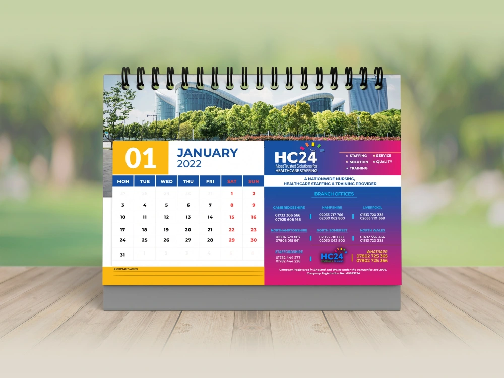 A modern unique print ready desk calendar design | Upwork