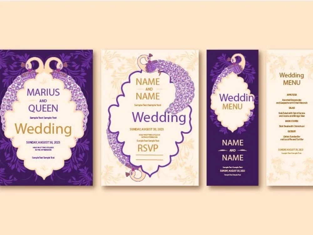 Wedding Invitation Card Menu Card Canva Templates | Upwork