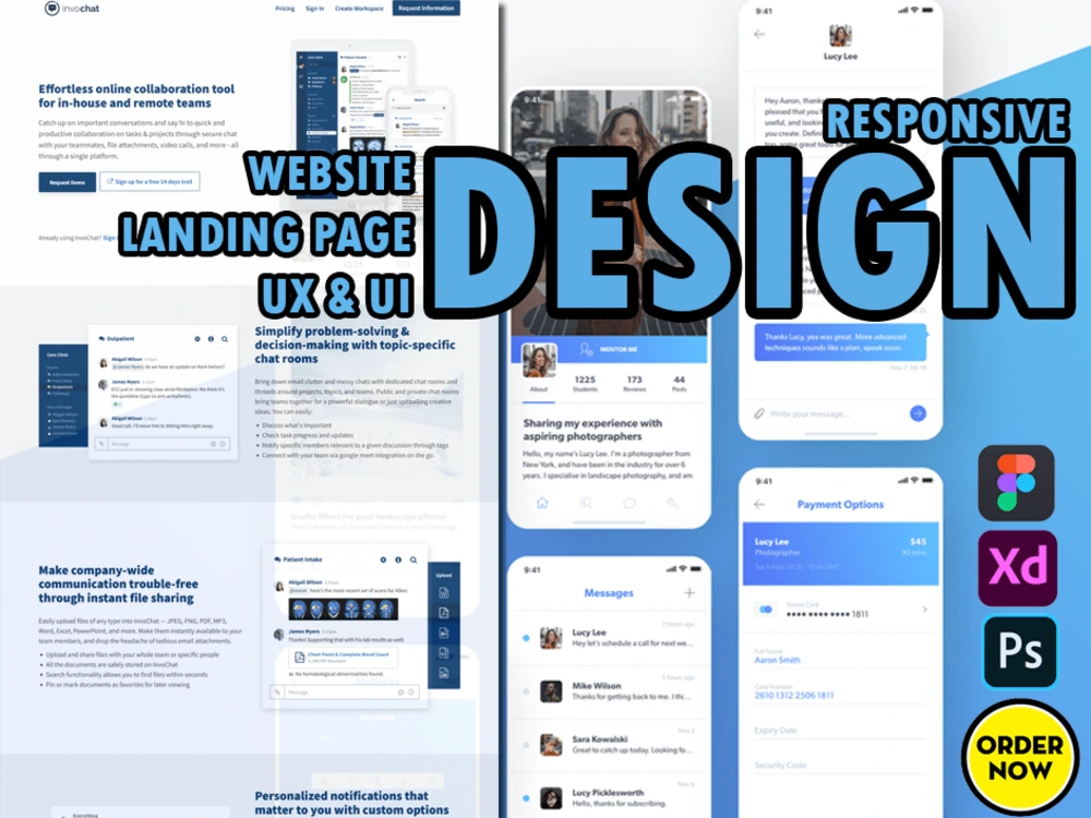 RESPONSIVE Figma website, landing page UX & UI design within 24 hours | Upwork