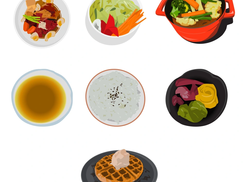 Customize food illustration, vector | Upwork