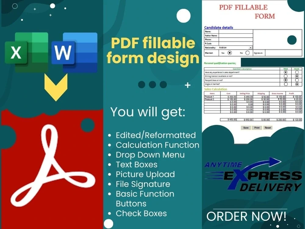A professional fillable PDF form for getting info from clients | Upwork