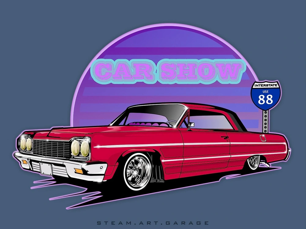 A retro automotive tshirt for a classic car show design | Upwork