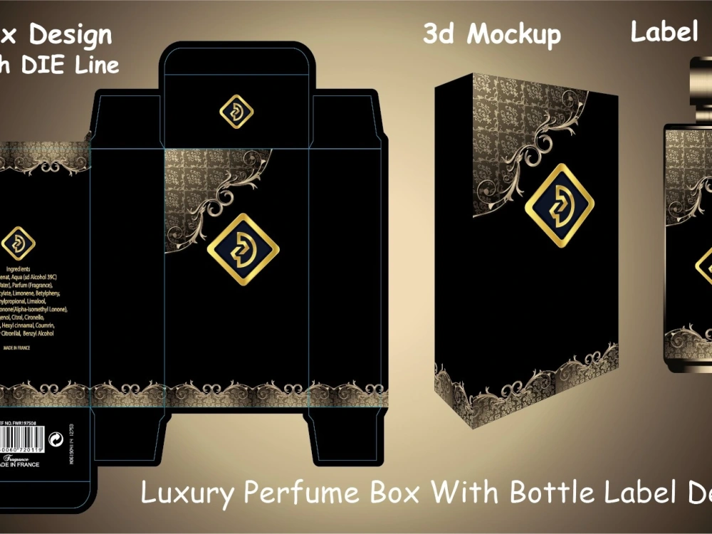 Perfume Packaging design with label design | Upwork