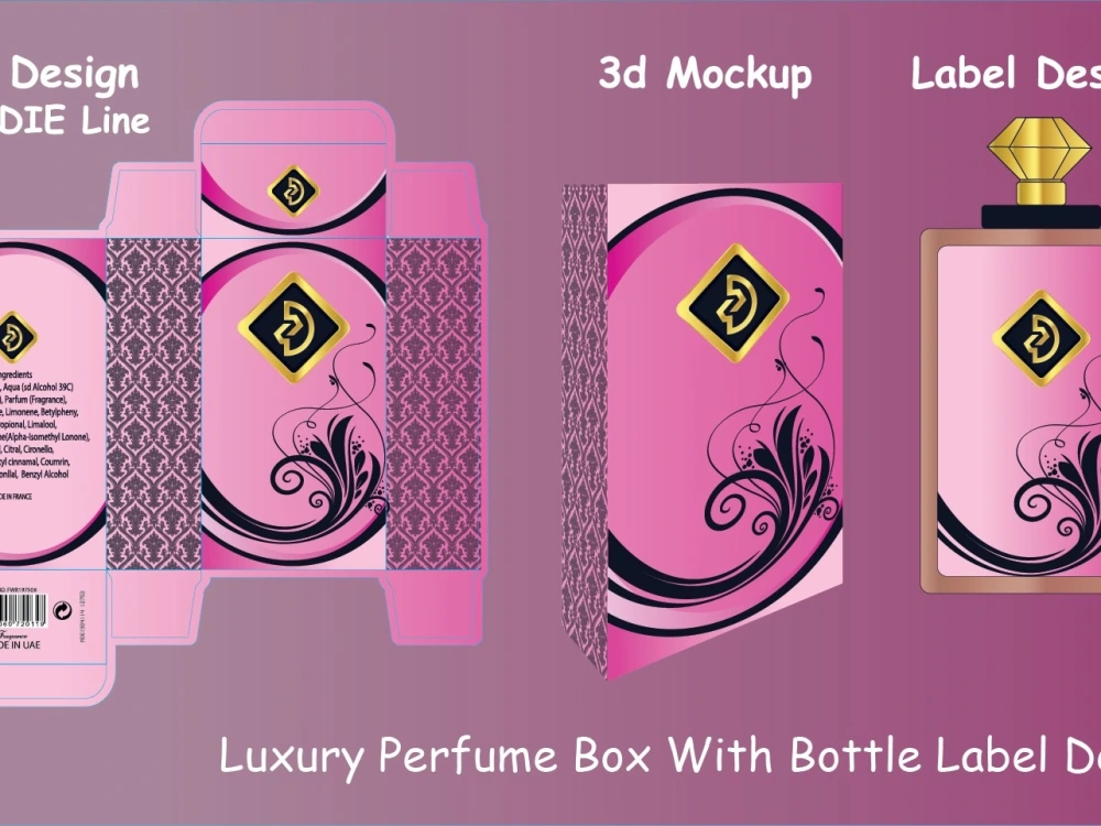 Perfume Packaging design with label design | Upwork