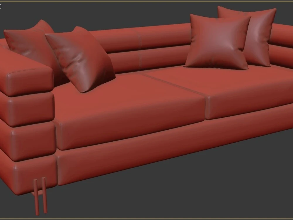 Furniture 3d model and plain background render. (3ds Max with VRay ...