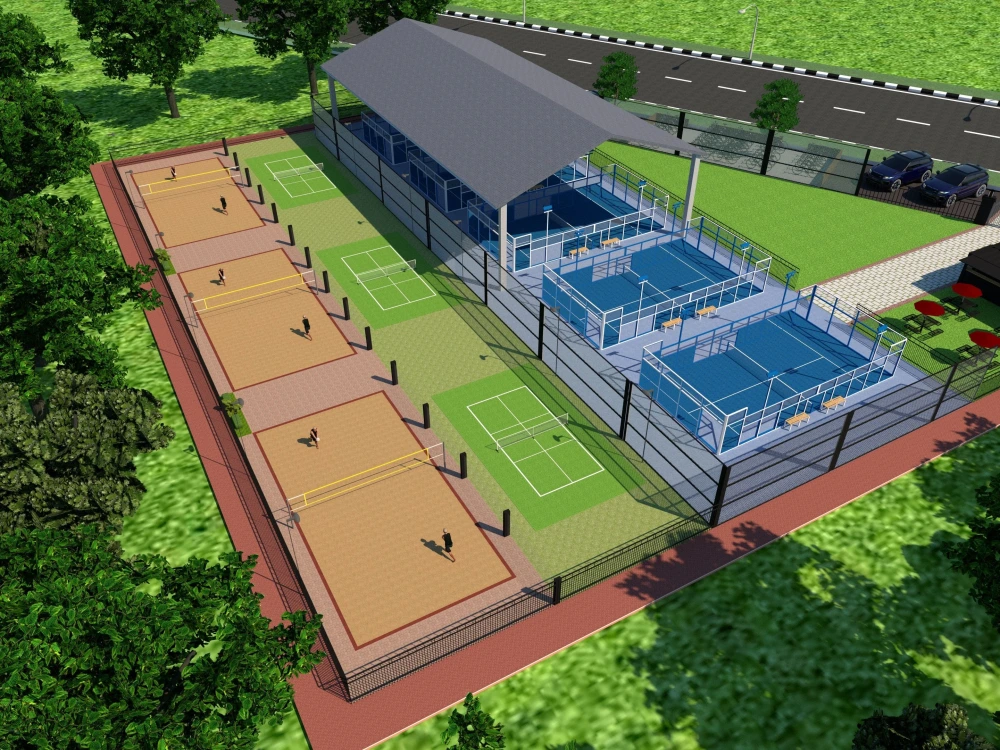 3d sports complex, stadiums , badminton and tennis courts using ...