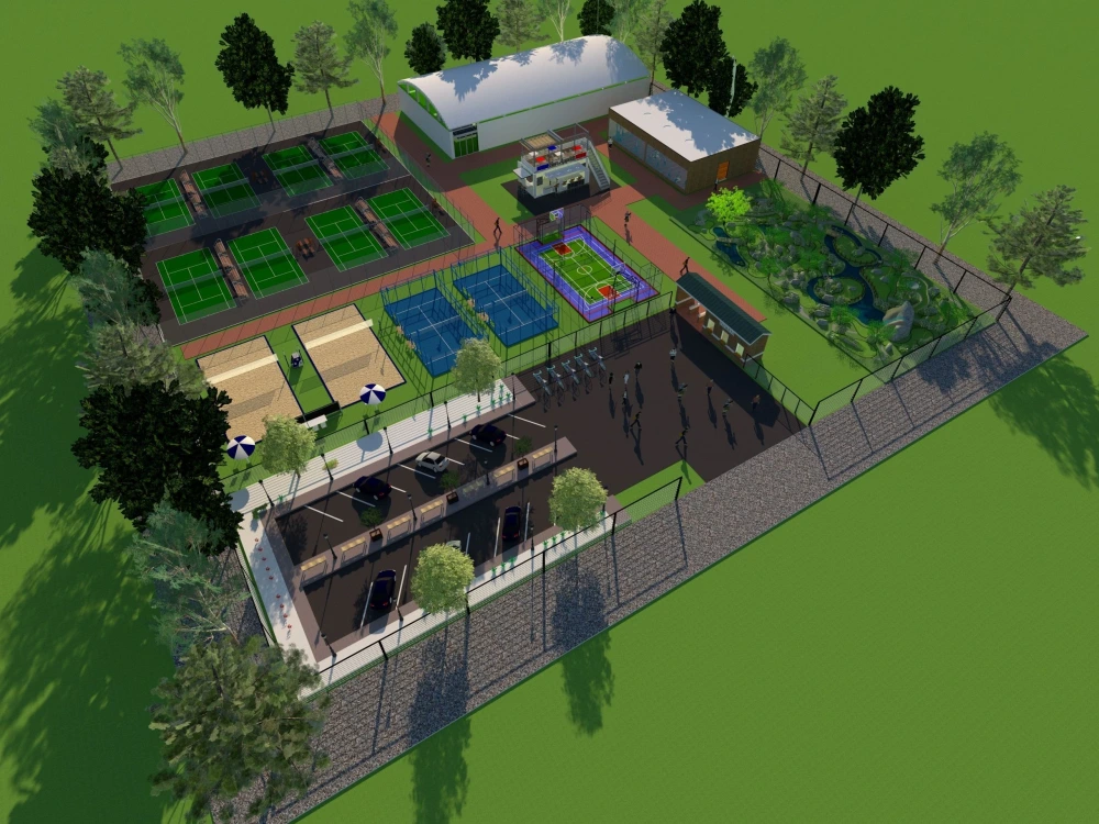 3d sports complex, stadiums , badminton and tennis courts using ...