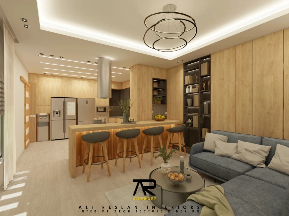 A modern open space / Kitchen and living.. | Upwork