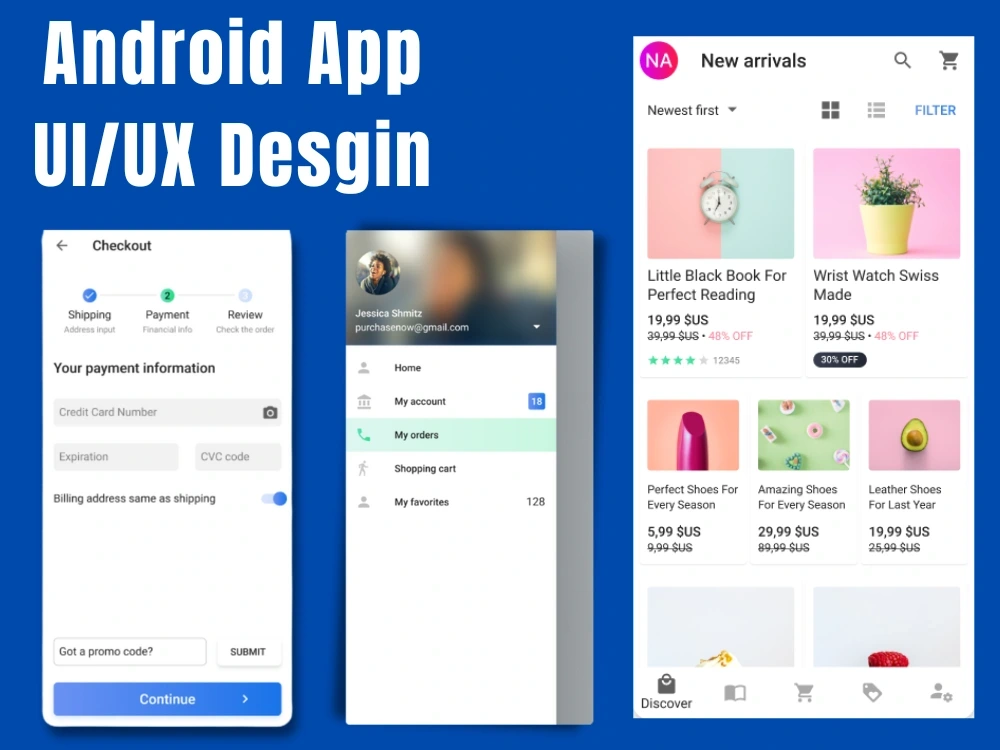 Responsive website UI/UX design, Modern Android app UI/UX design in ...