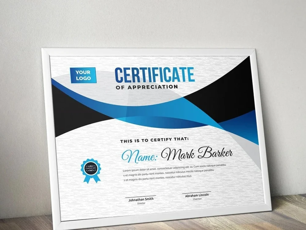A fantastic professional certificate design. | Upwork