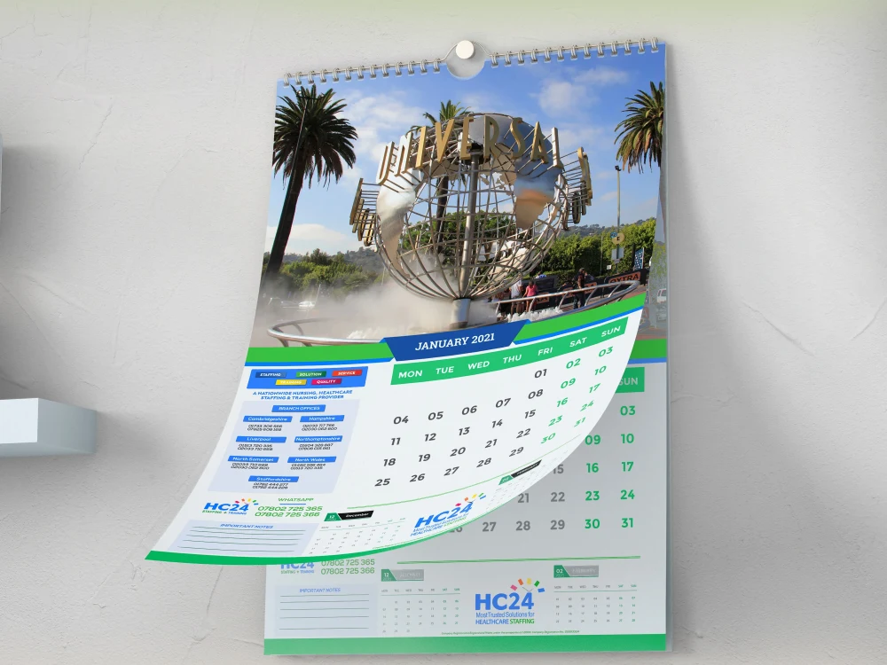 Modern unique print ready wall calendar design | Upwork