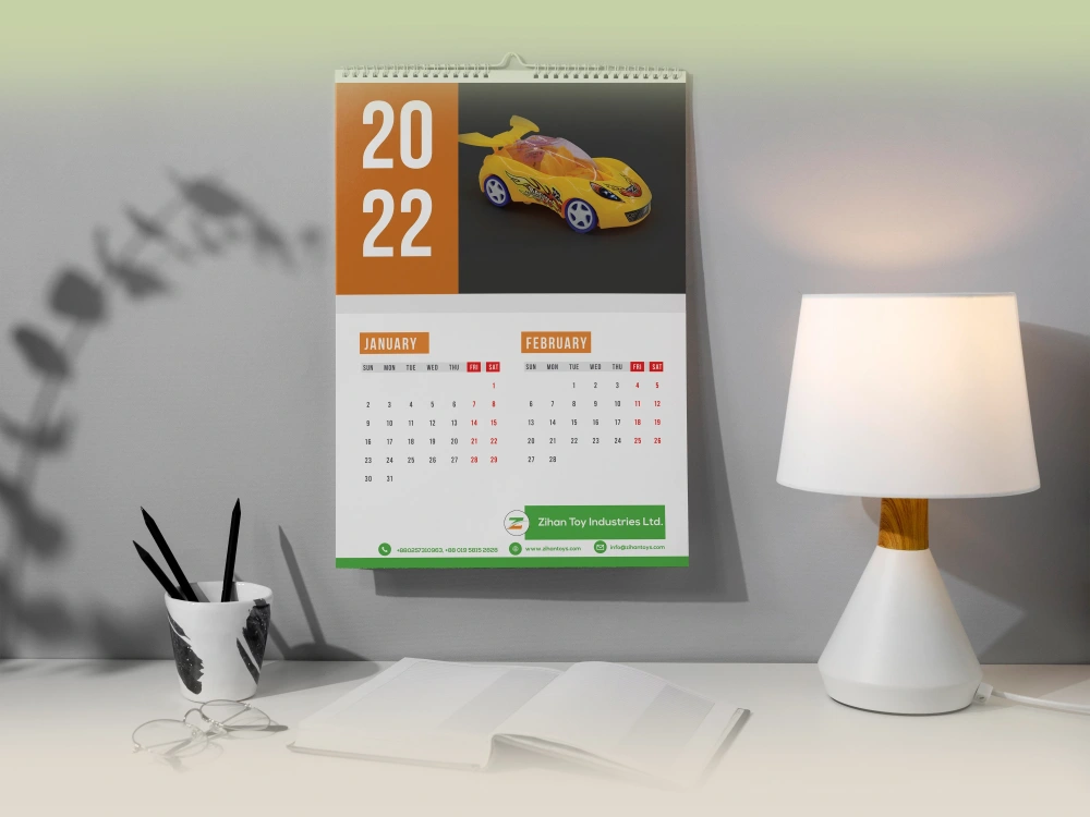 Modern unique print ready wall calendar design | Upwork
