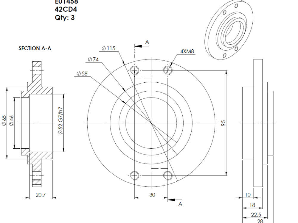 A perfect technical drawing for your 3d model | Upwork