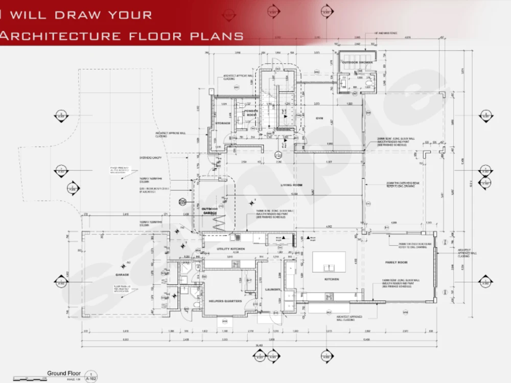 An amazing architectural drawing for construction documentation | Upwork