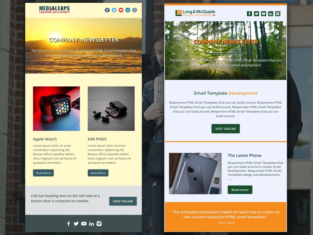 Responsive HTML email newsletter or email template | Upwork