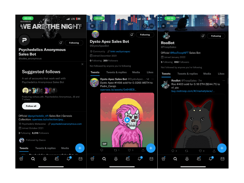 A twitter nft sales bots, discord nft sales bot, opensea bot | Upwork