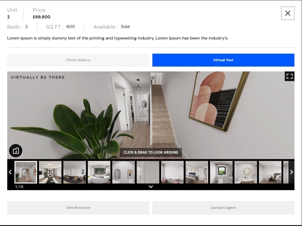 The display of your 2D and 3D model for virtual tour of your product ...