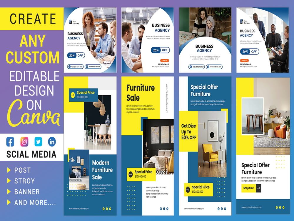 Social media template on canva | Upwork