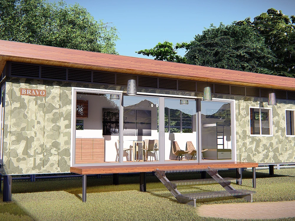 Design and realistic renderings of shipping container house, shop ...