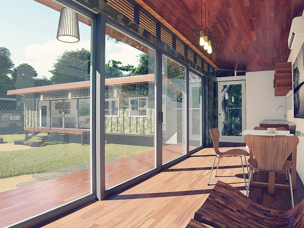Design and realistic renderings of shipping container house, shop ...