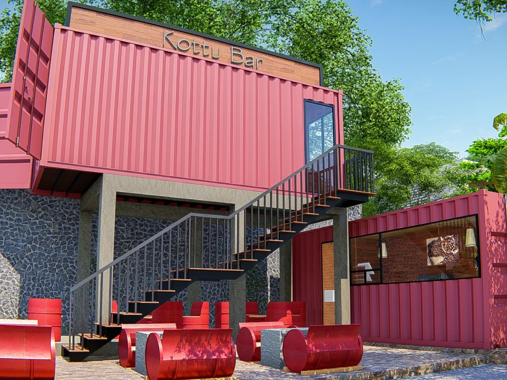 Design and realistic renderings of shipping container house, shop ...