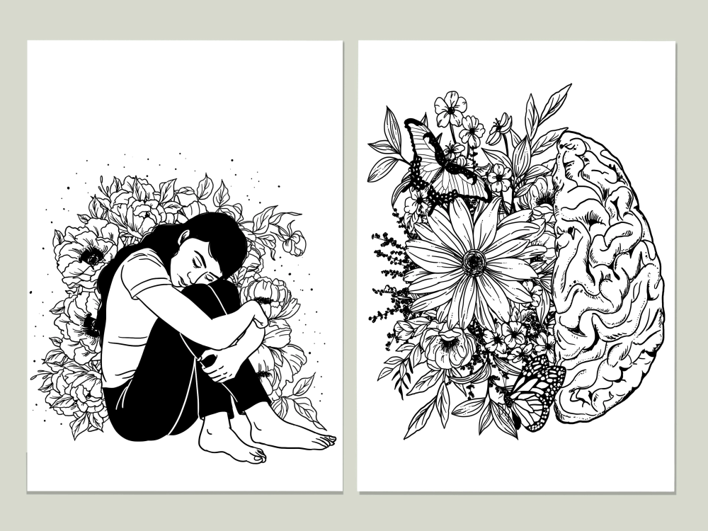 Beautiful line art hand drawn illustrations for your poetry book | Upwork