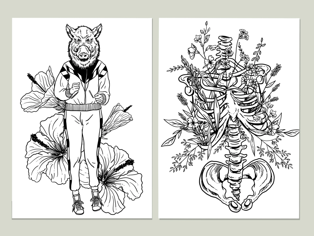 Beautiful line art hand drawn illustrations for your poetry book | Upwork