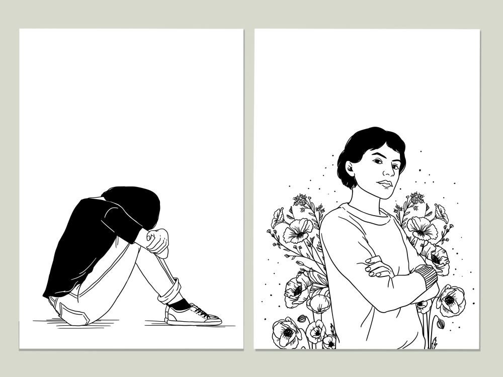 Beautiful line art hand drawn illustrations for your poetry book | Upwork