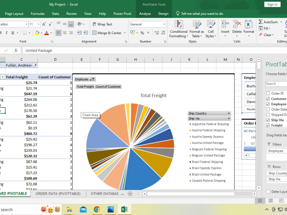 Excel pivot table with chart | Upwork