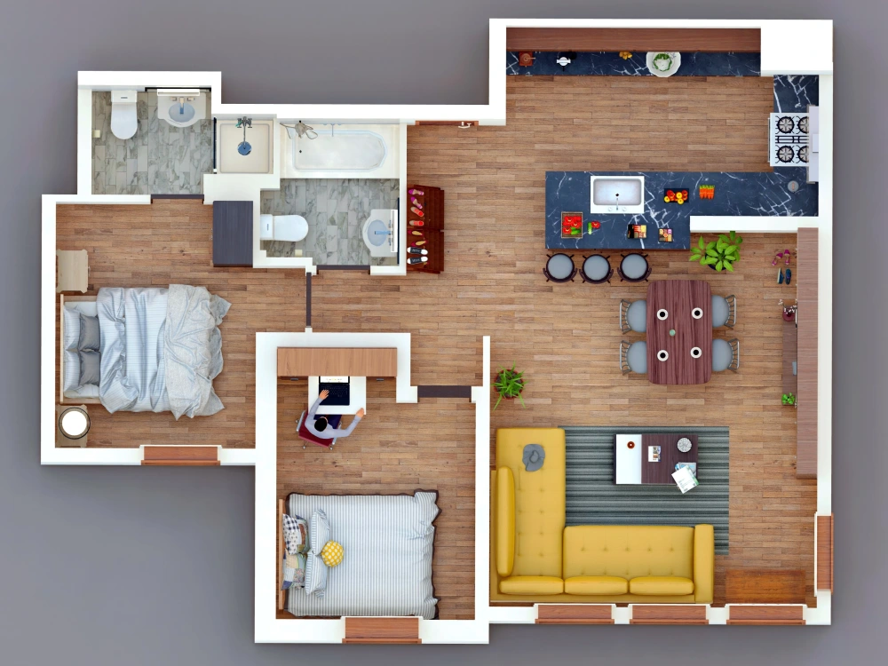 Unique architectural 2d, 3d floor plan and realistic rendering | Upwork