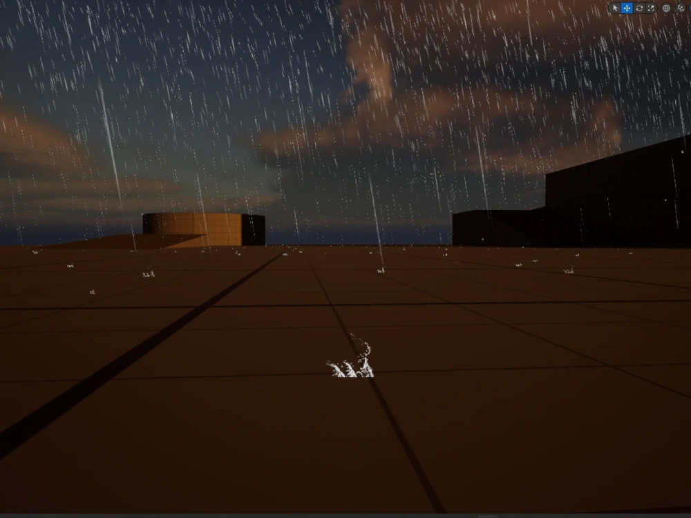 Particle system Rain simulation with splashes Niagara Unreal Engine | Upwork