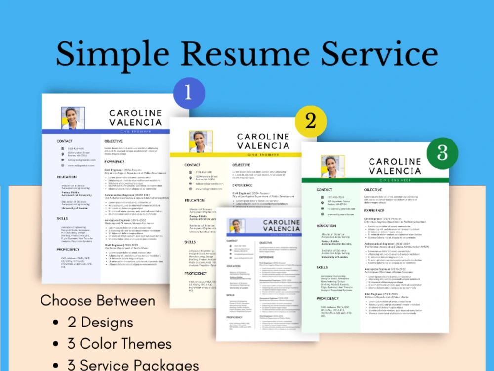 1 Simple Resume Design with Optional Full-Service Resume Writing ...