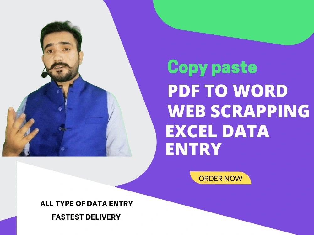 Copy paste, data entry, web scraping and PDF to word work | Upwork