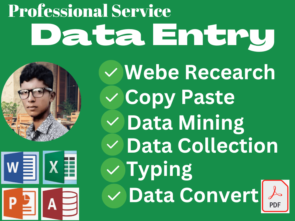 Accurate data entry, web research, excel data entry, typing and copy paste | Upwork