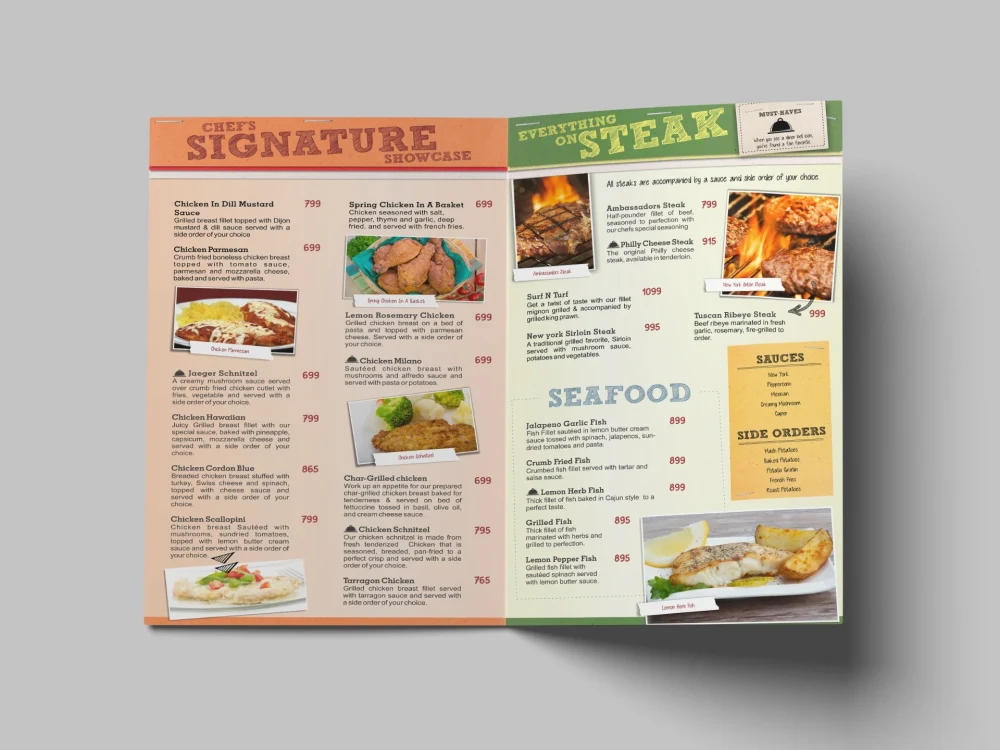 Menu card design for restaurant | Upwork