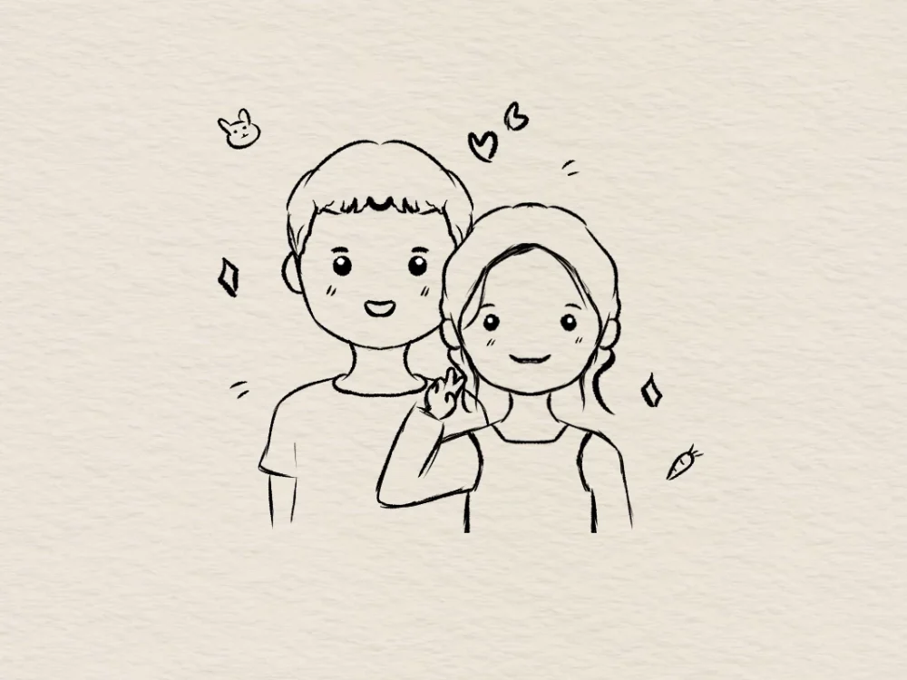 A cute chibi cartoon style couple portrait of your photo | Upwork