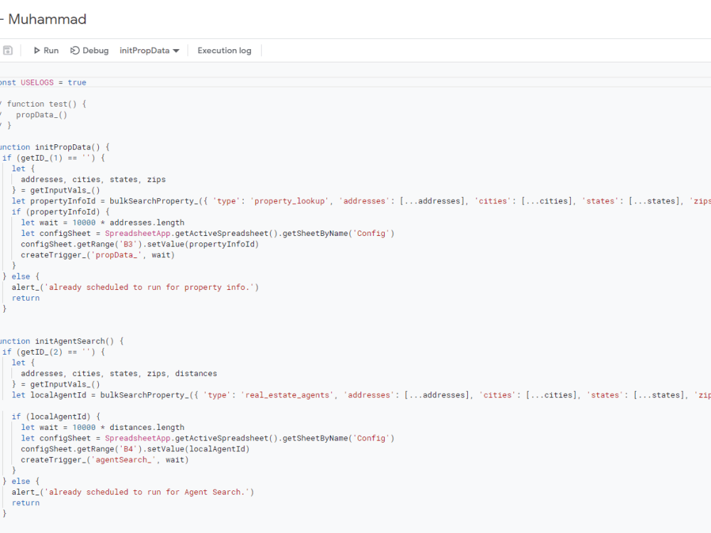 100 lines of Google Apps Script service | Upwork