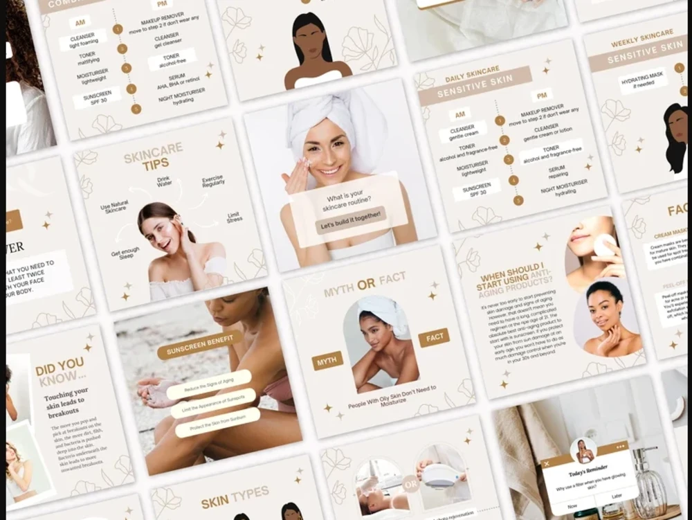 200 Instagram skin care Posts/Templates | Upwork