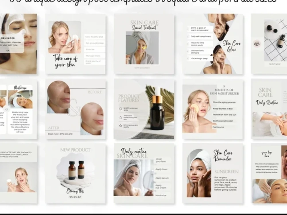 200 Instagram skin care Posts/Templates | Upwork