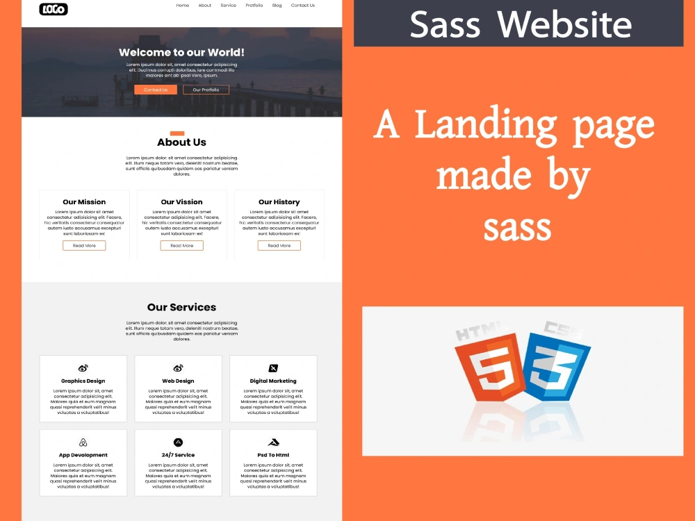 Landing page | one page web design by Html5, Css3, Javascript | Upwork