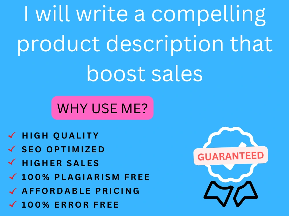 A product description that boost sales | Upwork